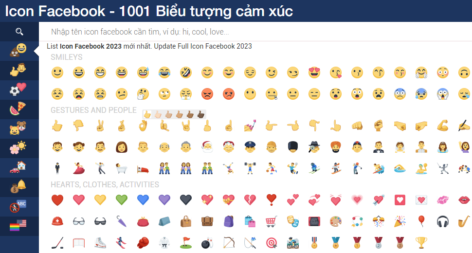💟 Full trọn bộ 1001 icon facebook 2023 cập nhật 😃 - Full Icon Facebook ...